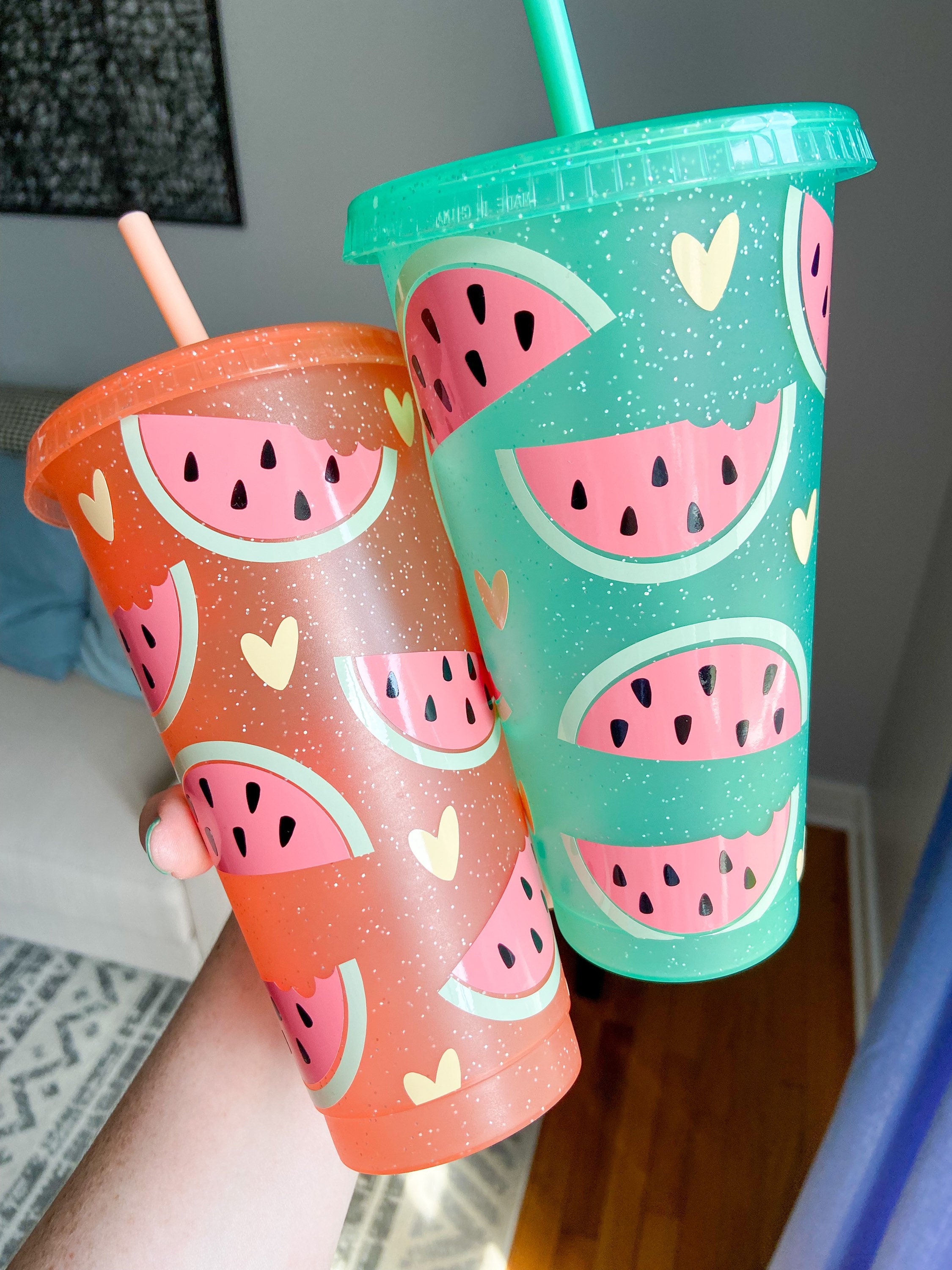 Summer Cup With Fruit . Reusable Cup . Iced Coffee Cup . | Etsy