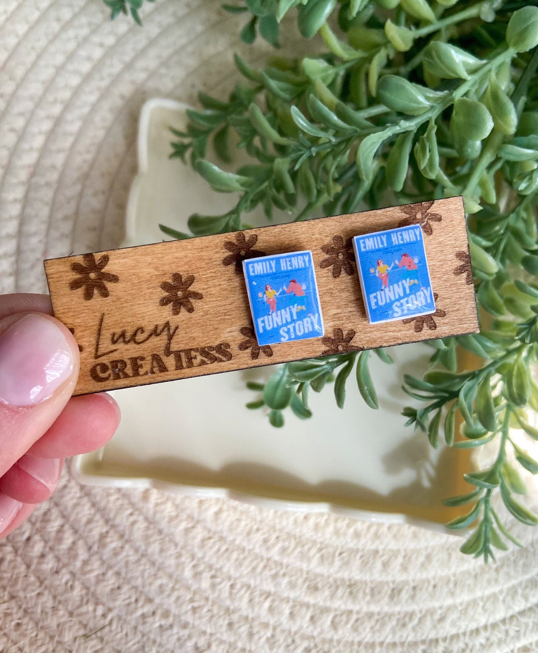 Book Stud Earrings . Realistic Book Cover Earrings . Custom Book Studs ...