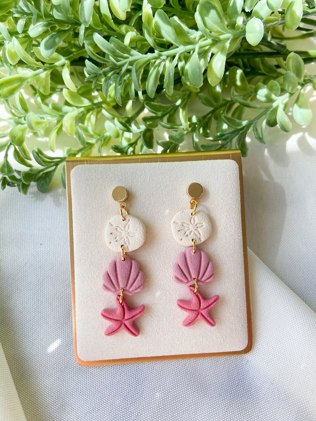 Beach Vibes Dangle Earrings . Beachy Clay Earrings . Dangly Earrings ...