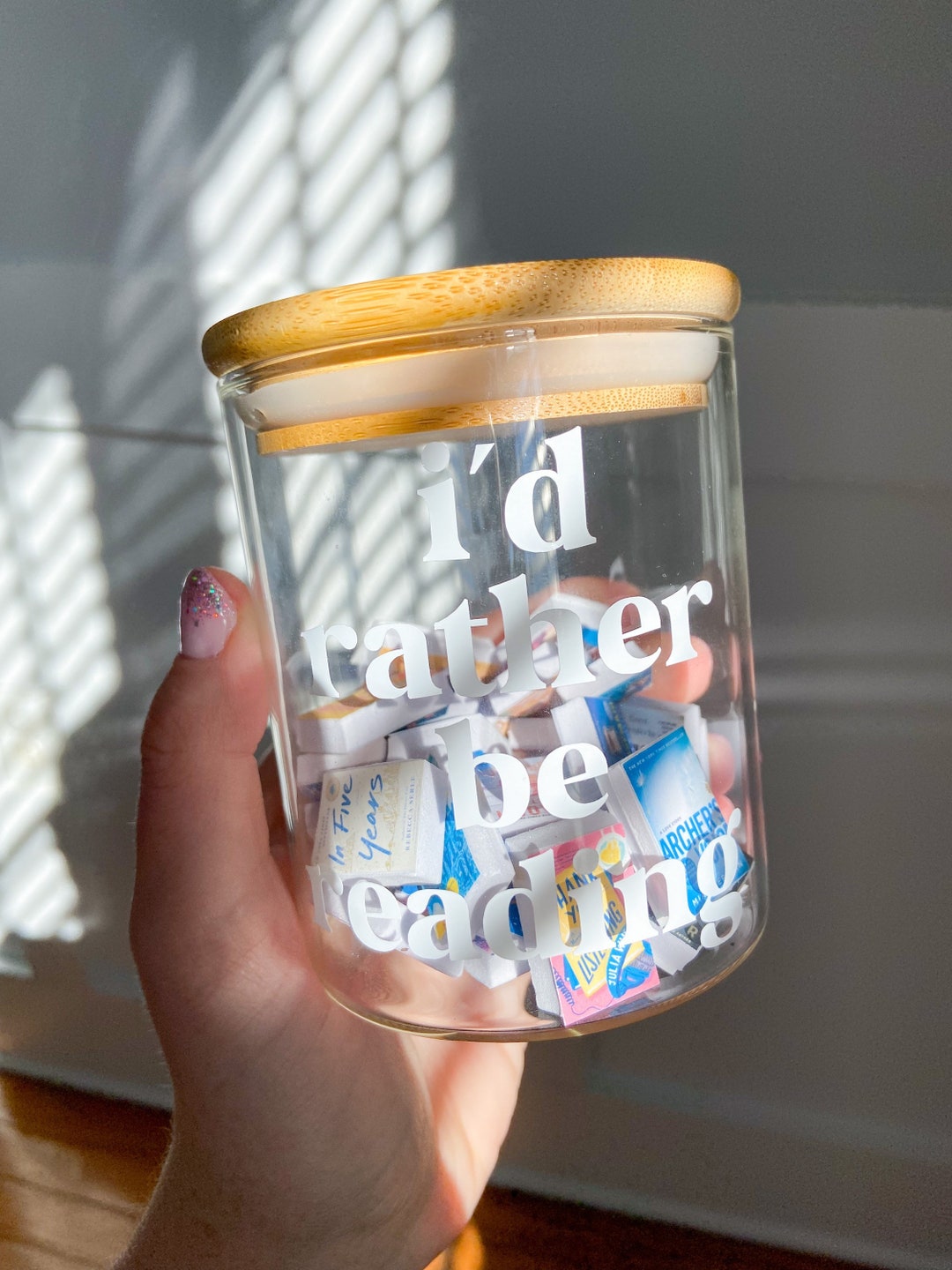 Personalized Book Keepsake Jar . TBR Jar for Book Lovers . Book Lover ...