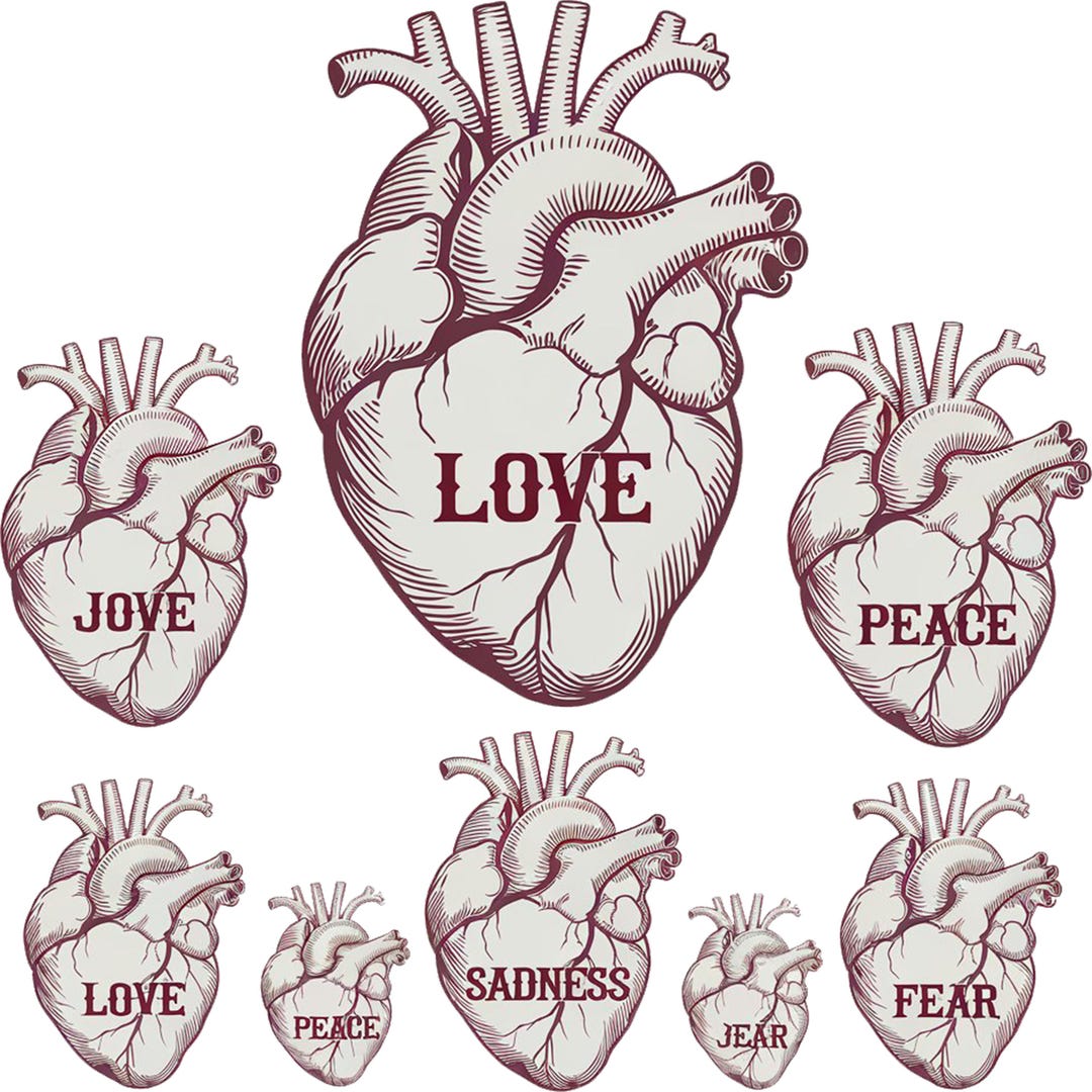 Cute Human Heart: Whimsical Digital Art Print, Inspirational Digital ...