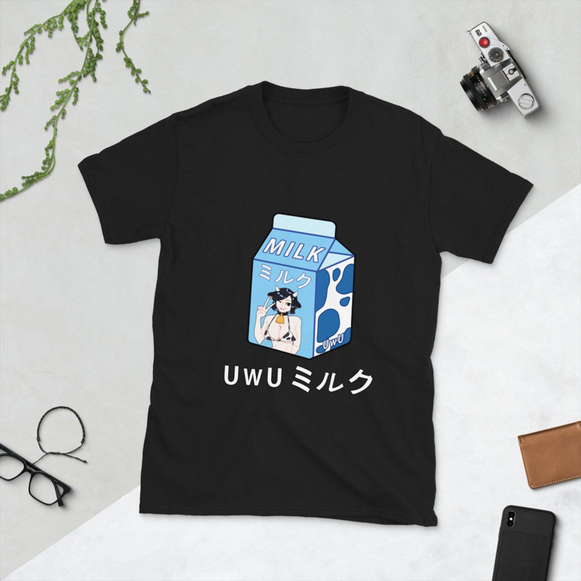 Uwu Milk T-shirt Japanese Anime Hentai Cow Girl Moo Milk - Etsy