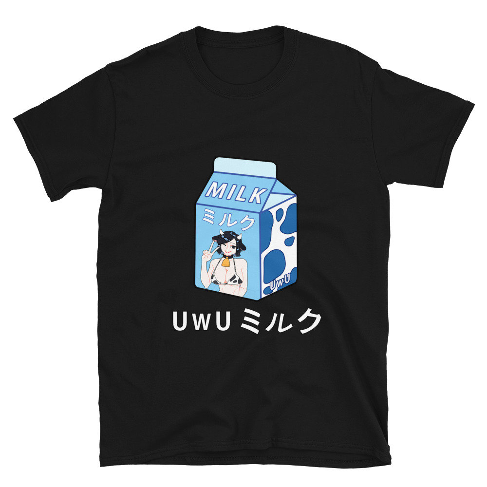 Uwu Milk T-shirt Japanese Anime Hentai Cow Girl Moo Milk - Etsy