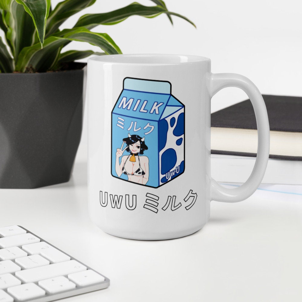 Uwu Milk Mug Japanese Anime Hentai Cow Girl Moo Milk Carton - Etsy