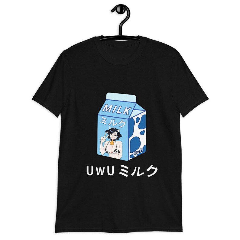 Uwu Milk T-shirt | Japanese Anime Hentai Cow Girl Moo Milk Carton Tee ...