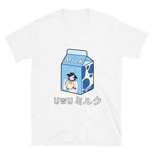Uwu Milk T-shirt | Japanese Anime Hentai Cow Girl Moo Milk Carton Tee ...