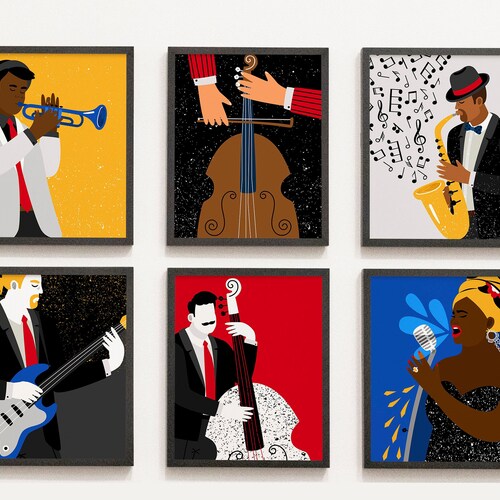 Jazz Band Posters Large set of 12 Digital Music Class - Etsy