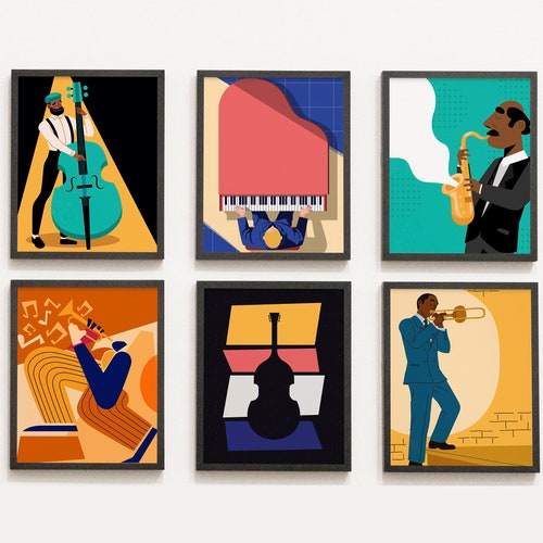 Jazz Band Posters Large set of 12 Digital Music Class - Etsy