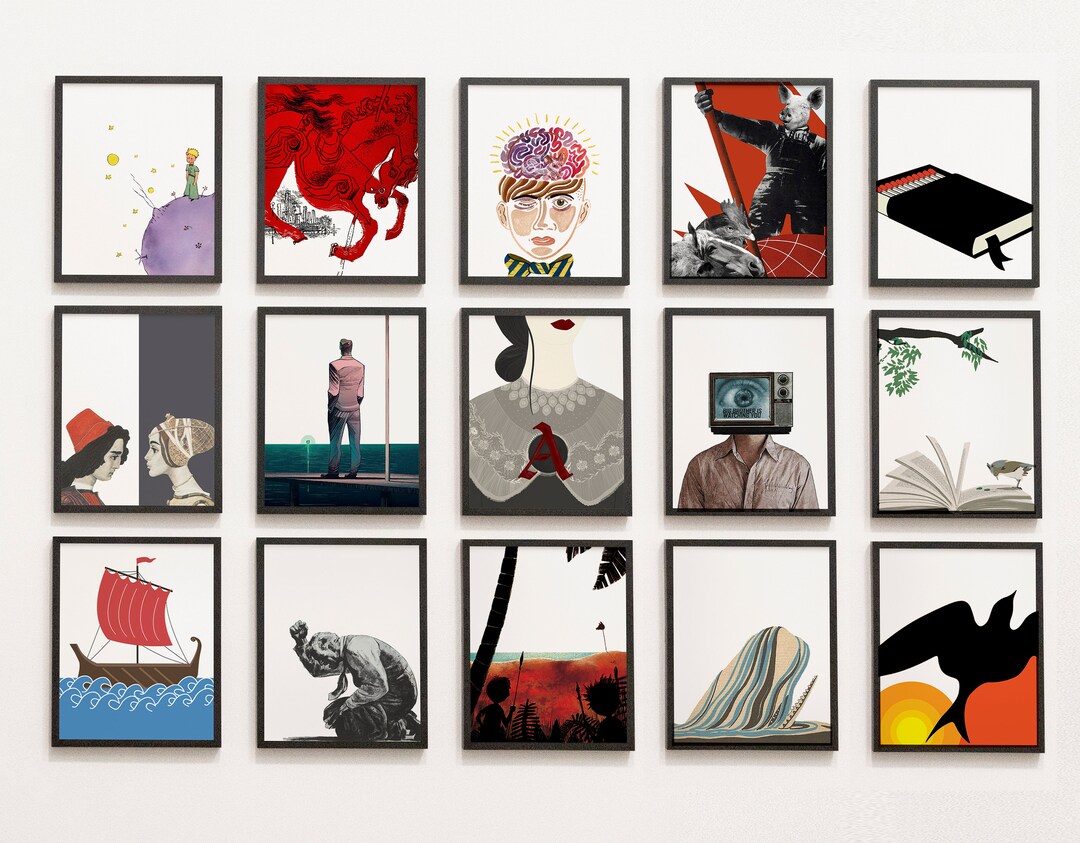 High School Classic Books Gallery Wall Classroom Decor, Freshman ...