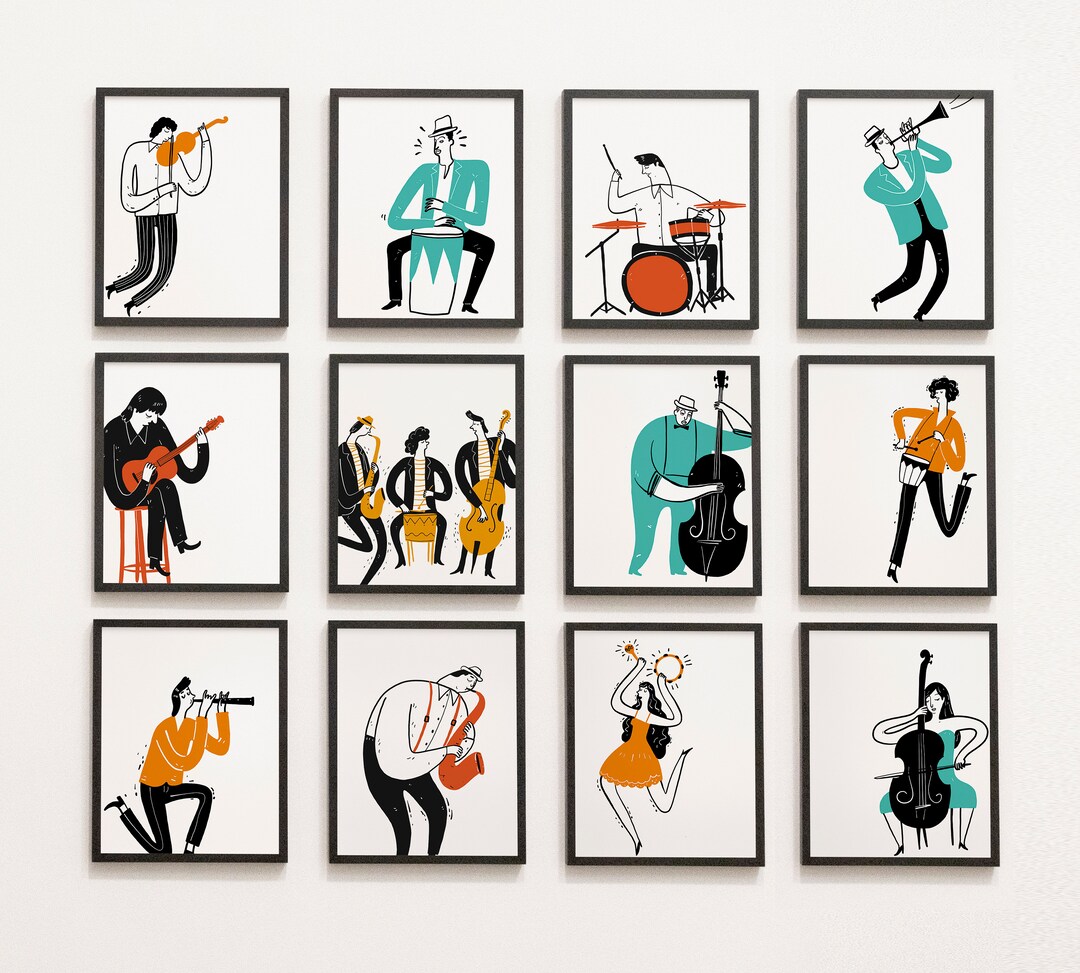 Musicians Gallery Wall - Orchestra, Band, Music Class, Band Room Decor ...