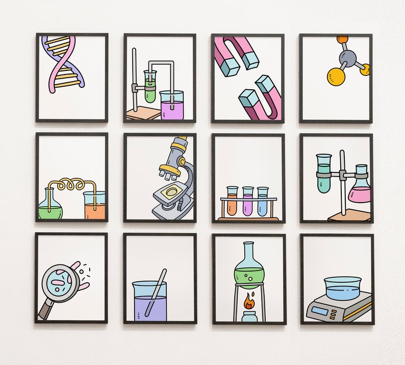 Girls in Science Gallery Wall Pastel Colors Decor Elementary - Etsy