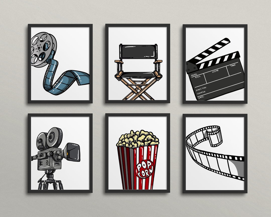 Illustrated Film Props Gallery Wall - Middle School, High School, Movie ...