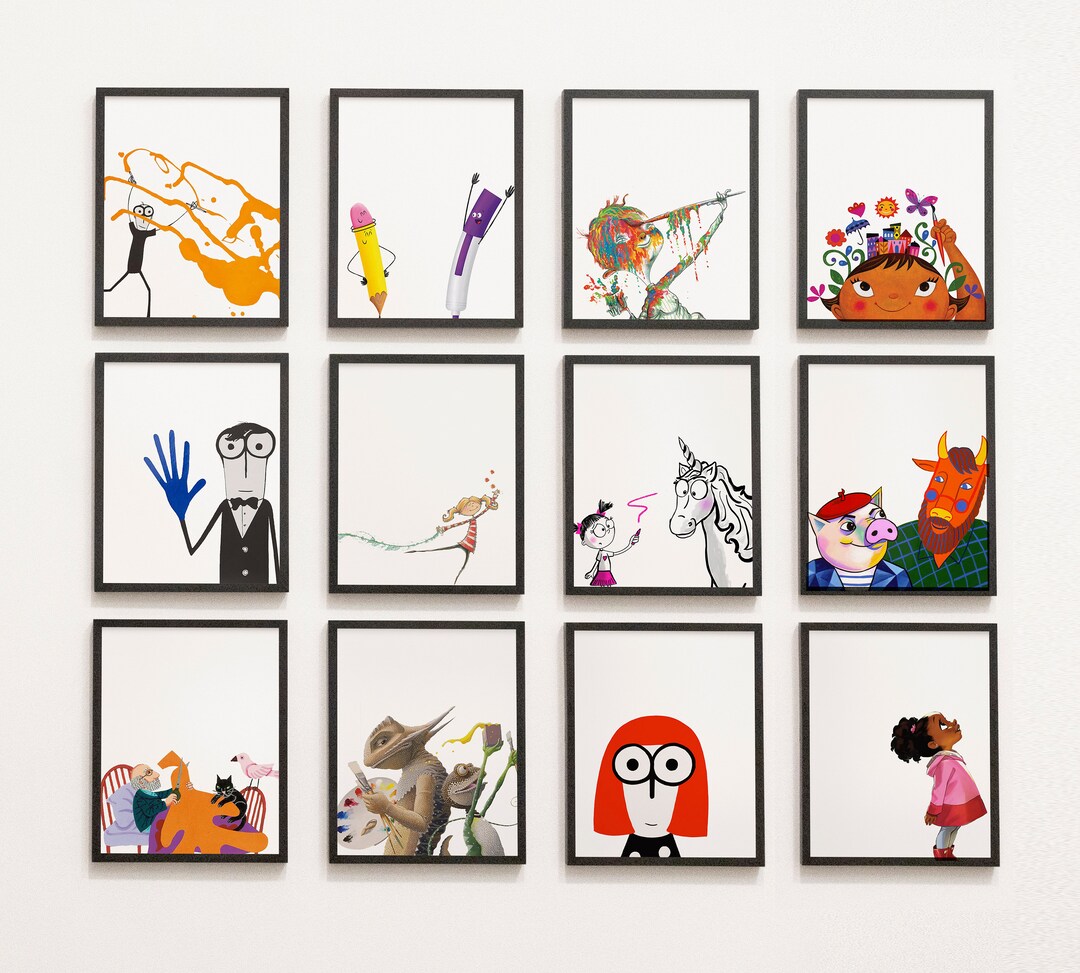 Art Book Characters Gallery Wall - Art Class, Art Studio, Artist, Kids ...