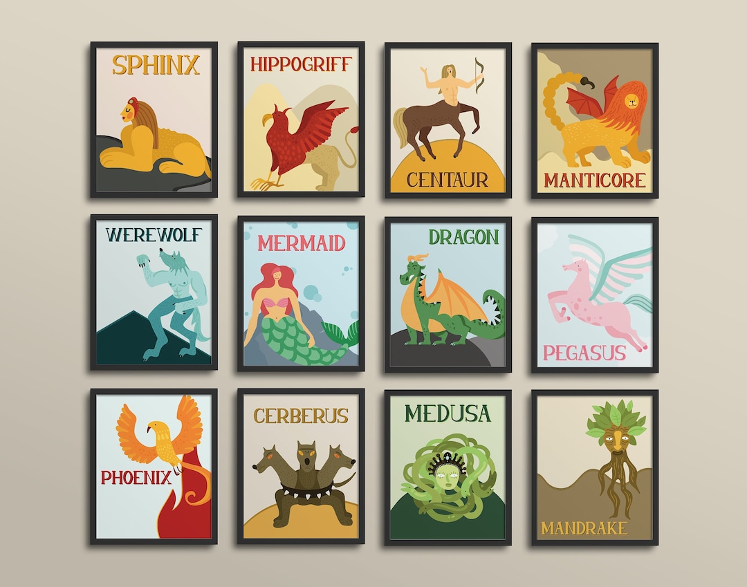 Mythical Creatures Gallery Wall - Greek Mythology, History Class ...