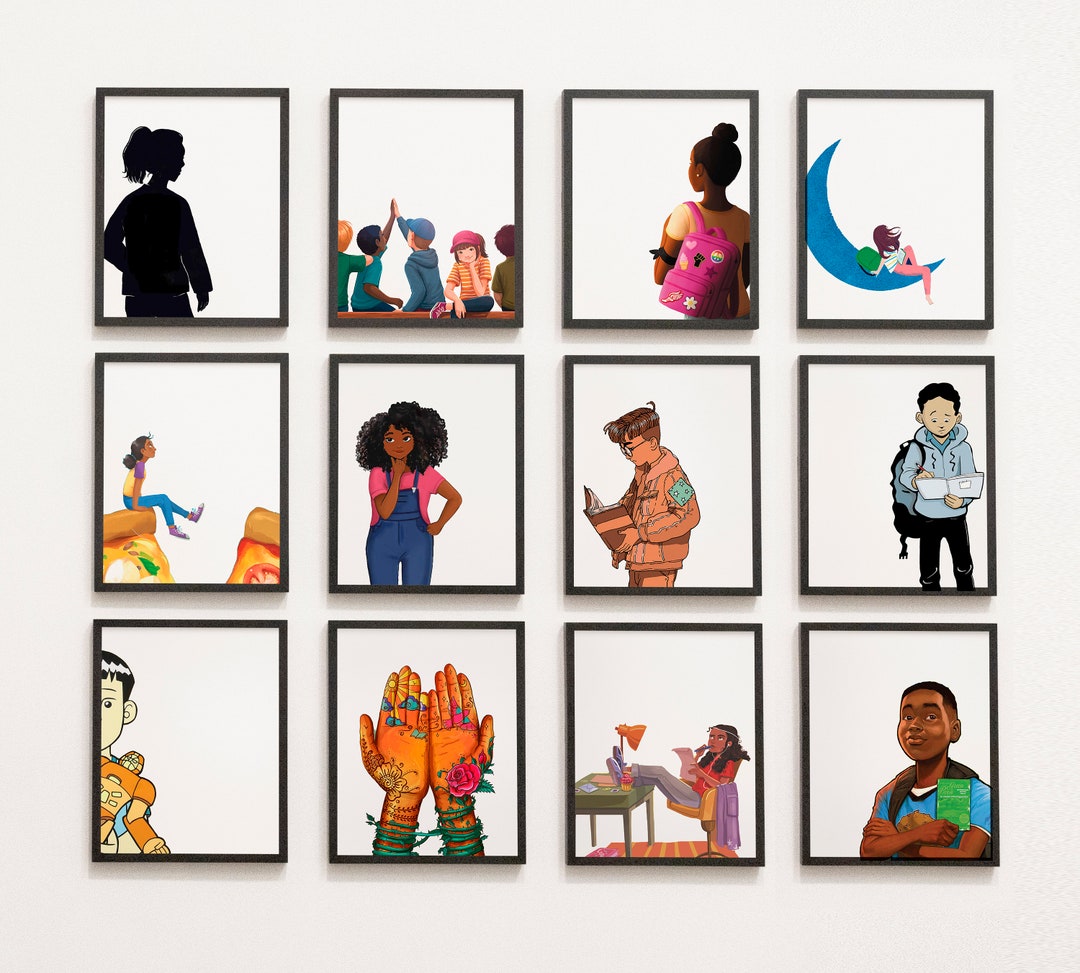 Diverse Middle School Book Characters Diverse - Gallery Wall, Classroom ...