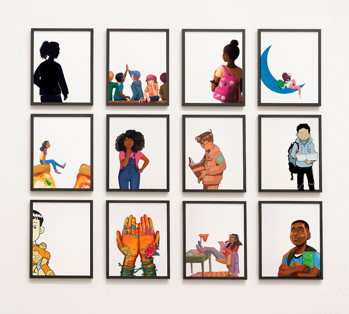 Diverse Middle School Book Characters Diverse Gallery Wall - Etsy
