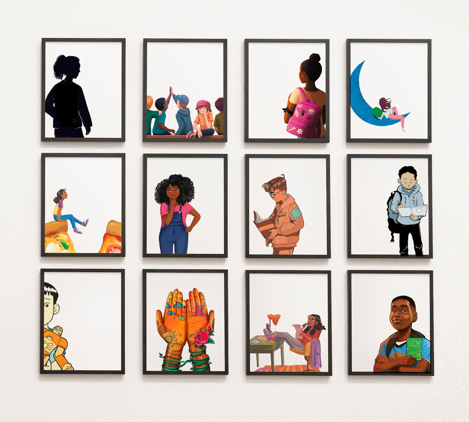 Diverse Middle School Book Characters Diverse - Gallery Wall, Classroom ...