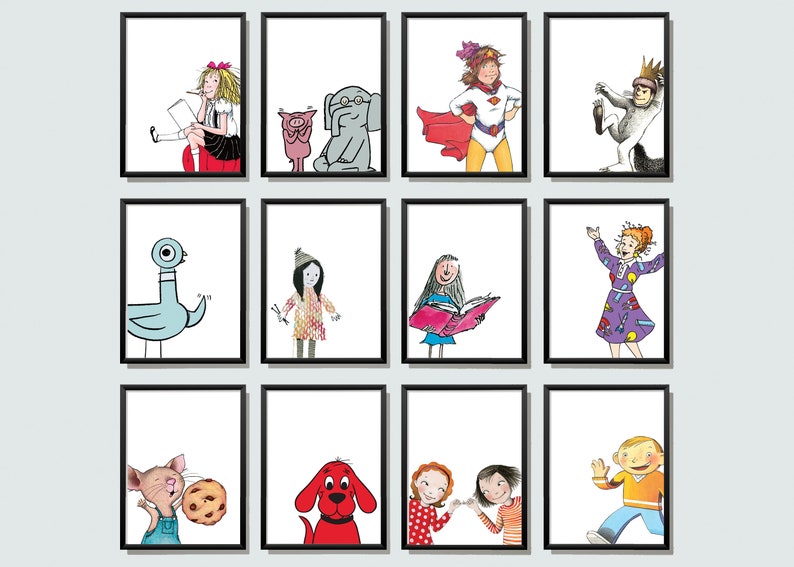 Book Characters Gallery Wall Classroom Decor First grade | Etsy Book Characters Gallery Wall Classroom Decor First grade | Etsy