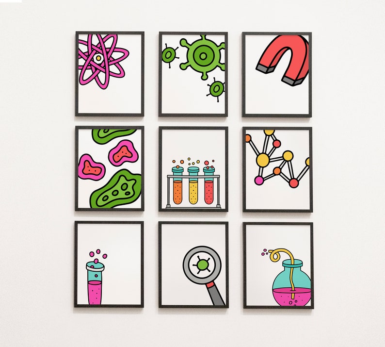 Science Class GROOVY Gallery Wall Classroom Decor High - Etsy
