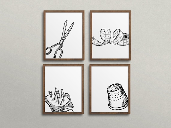 Sewing Gallery Wall 4 Craft Room Decor Sewing Room Decor - Etsy