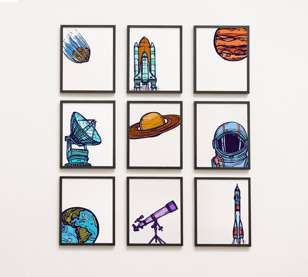 Color Pop Space Gallery Wall - Classroom Decor, High School Middle ...