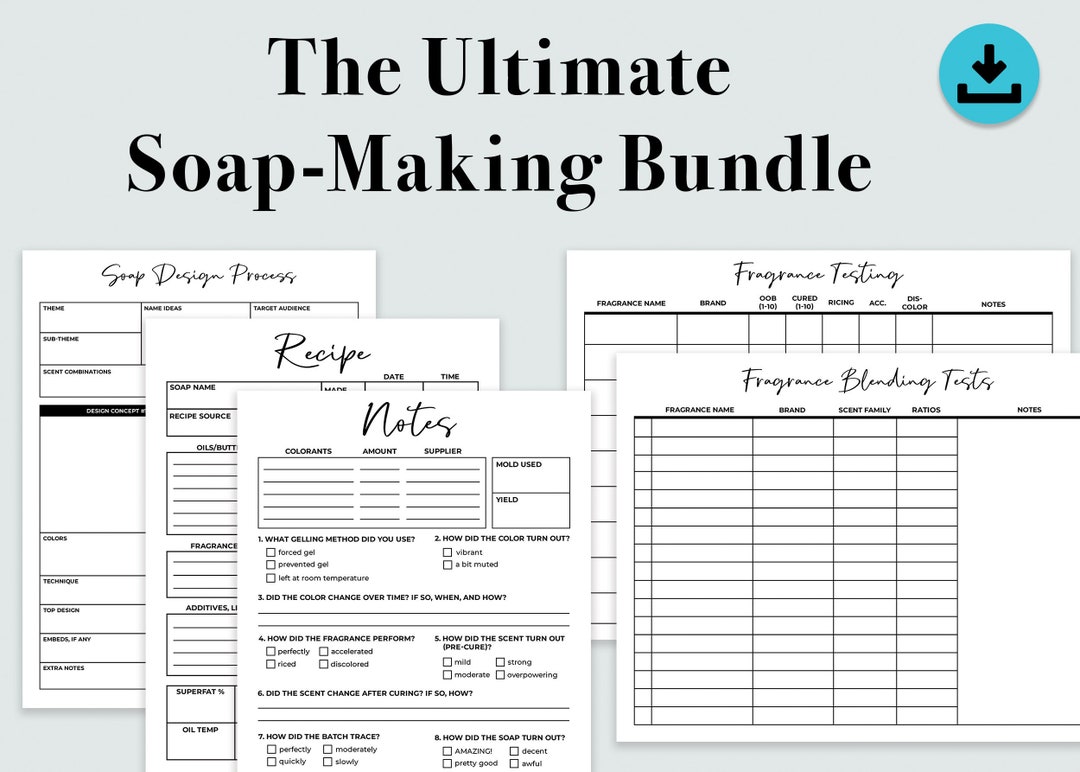 The Ultimate Soap Making Bundle! Print-at-home Batch Record Batch Log ...