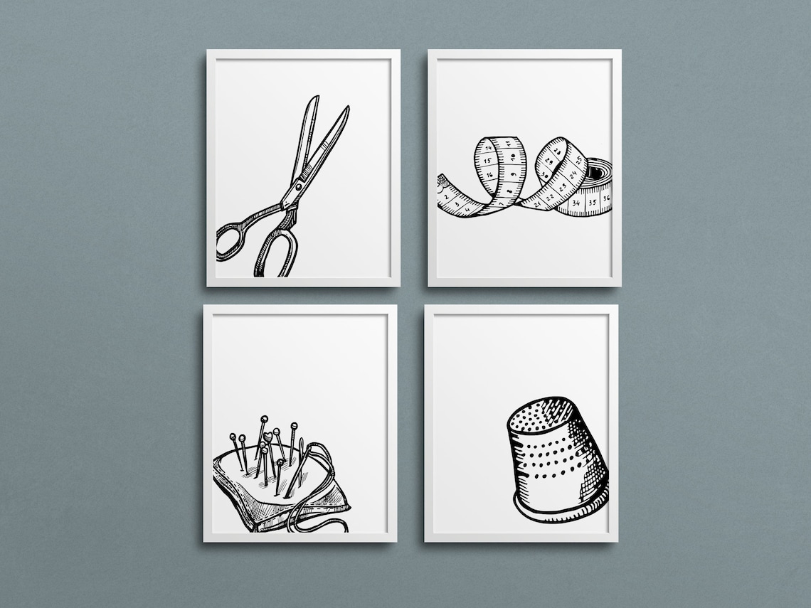 Sewing Gallery Wall 4 Craft Room Decor Sewing Room Decor - Etsy