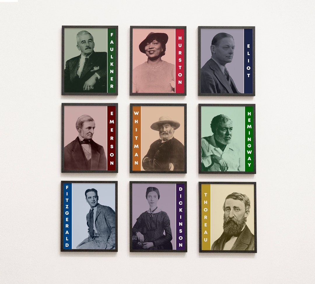 American Authors Posters (18) Digital Download, English Lit, Classroom ...