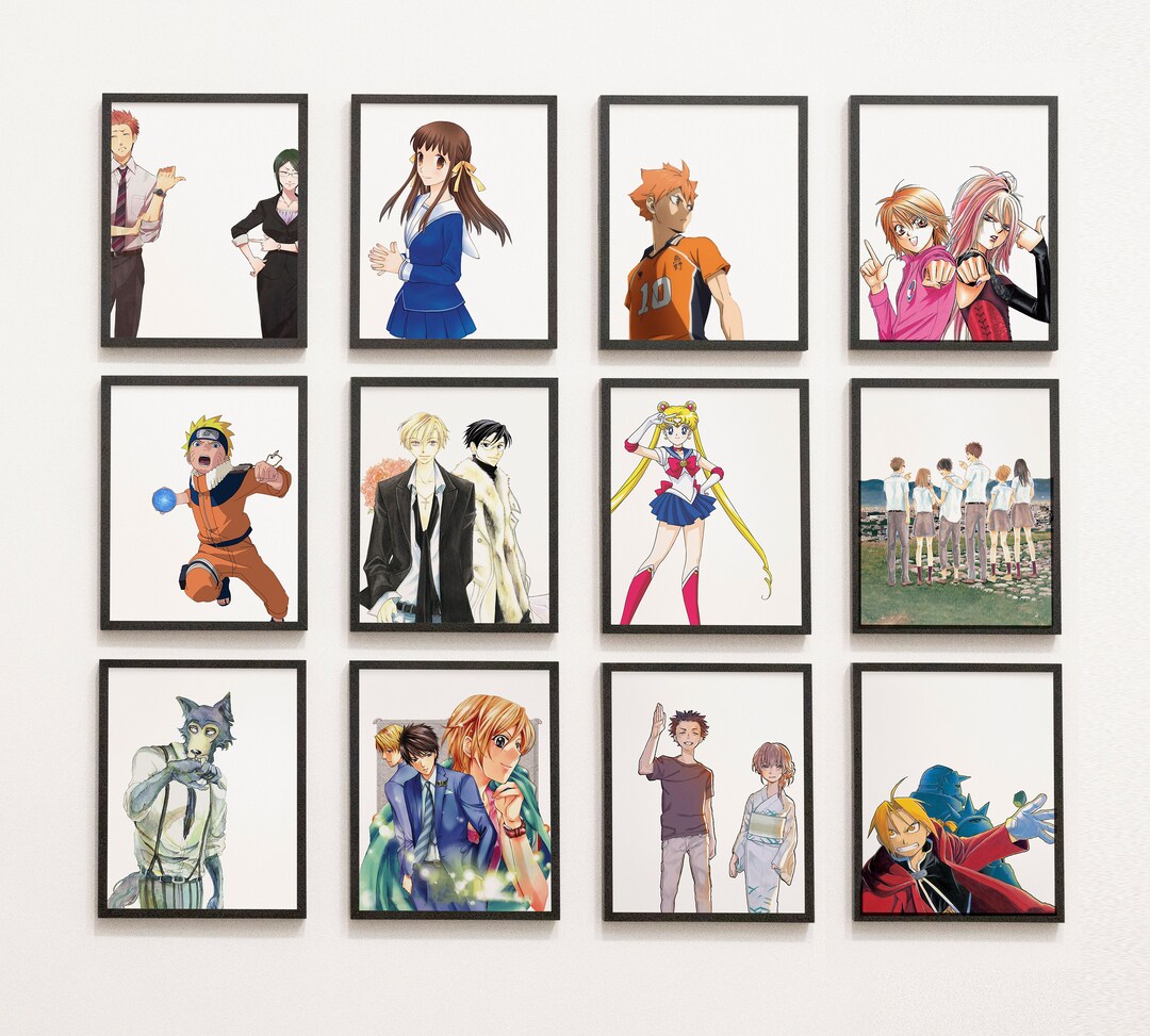 Manga Characters - Gallery Wall, Classroom Decor, Reading Class ...