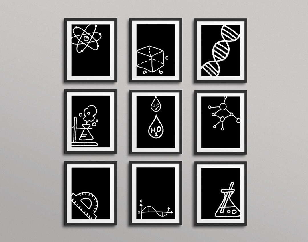 Science/math Class Gallery Wall - Chalkboard Classroom Decor High ...