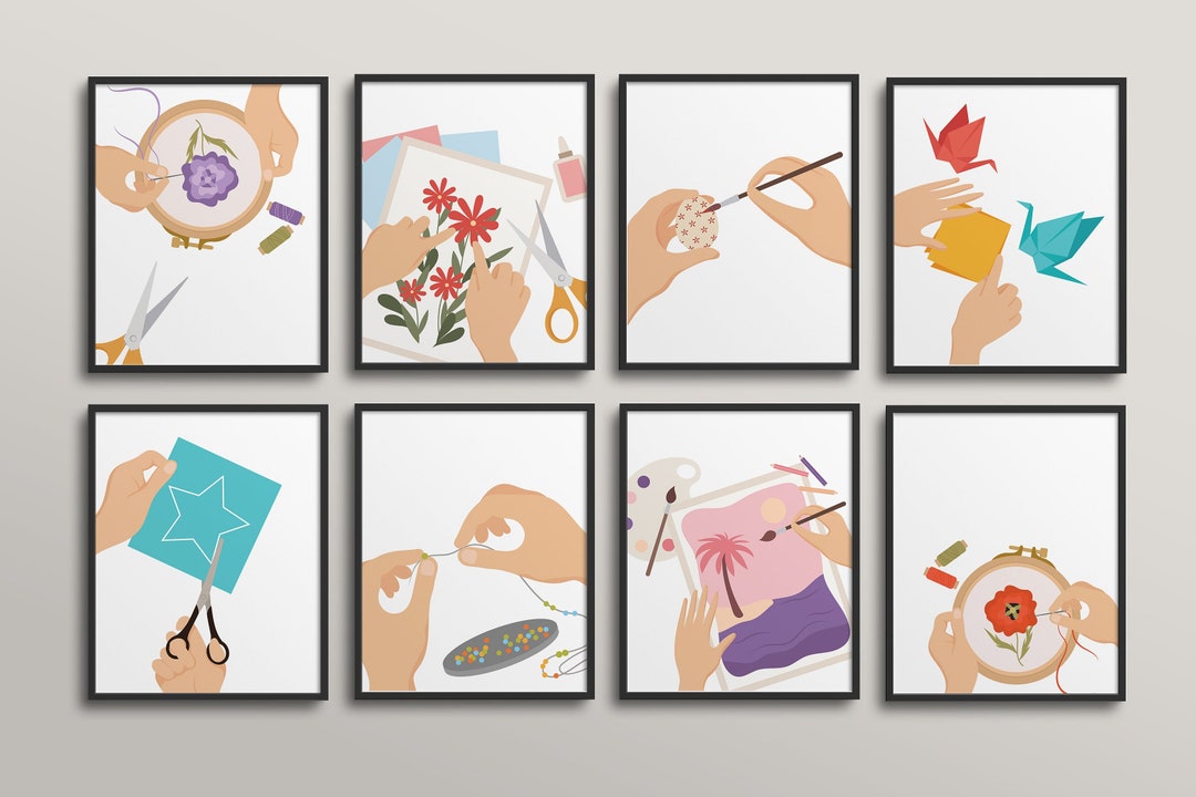 Crafting Gallery Wall - (8) Craft Room Decor, Embroidery, Home ...