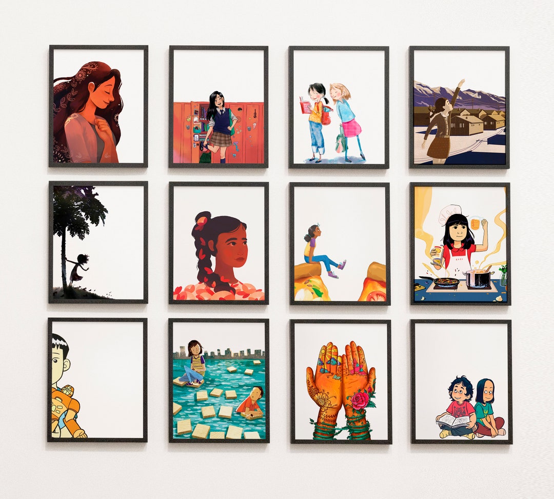 Asian MIDDLE SCHOOL Book Characters - Gallery Wall, Classroom Decor ...