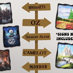 Fictional Places WATERCOLOR Gallery Wall - Classroom Decor, High School ...