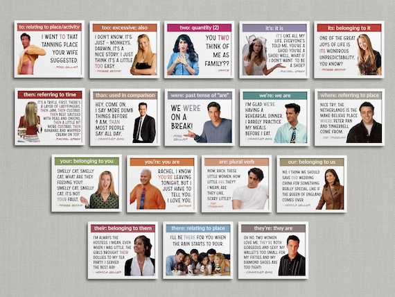 FRIENDS TV Show Grammar Posters 17 Digital Posters English - Etsy
