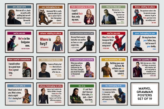 MARVEL Grammar Posters 19 Digital Poster English Lit - Etsy