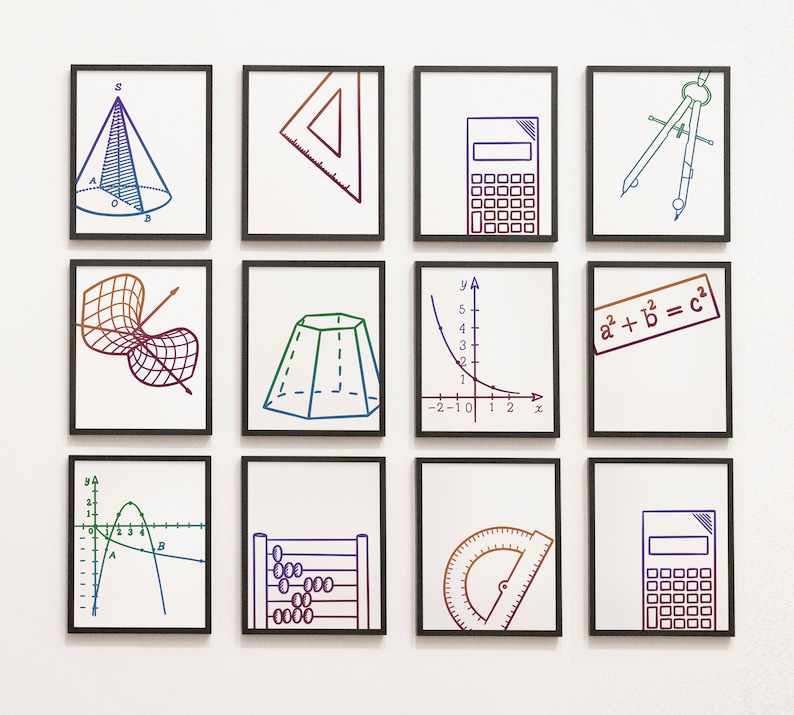 Math Class Gallery Wall Classroom Decor High School Middle - Etsy UK