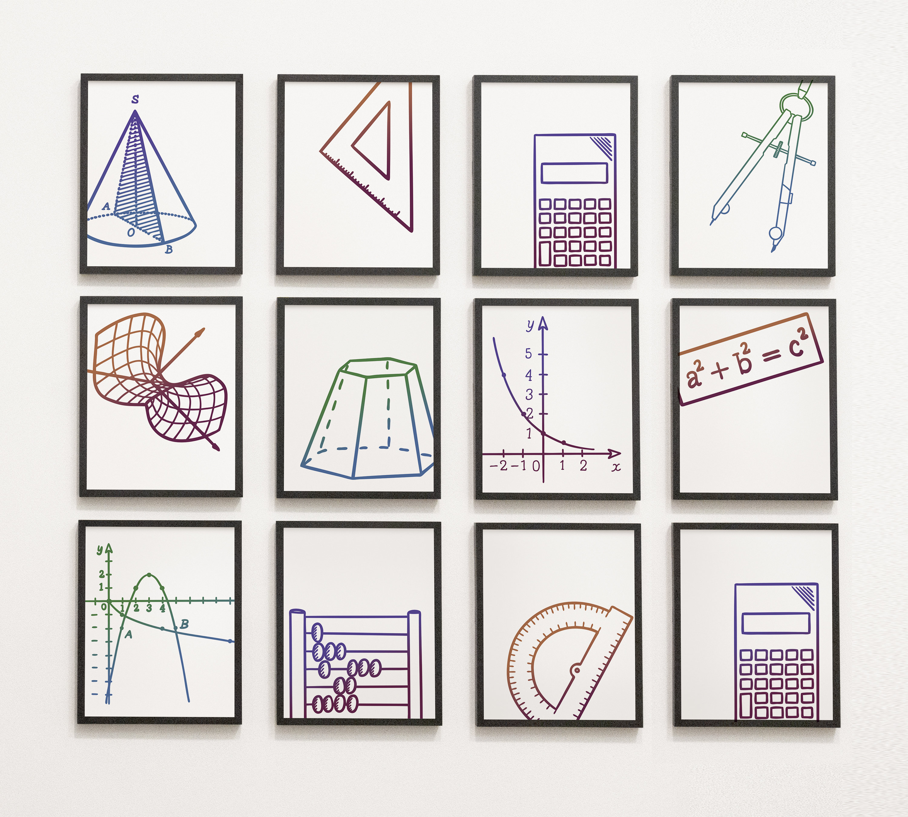 Math Class Gallery Wall Classroom Decor High School Middle - Etsy