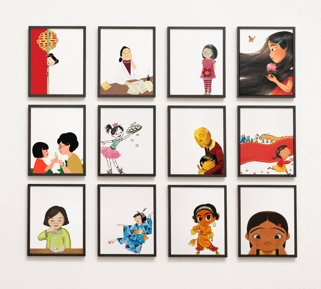 Asian ELEMENTARY School Book Characters Gallery Wall, Classroom Decor ...