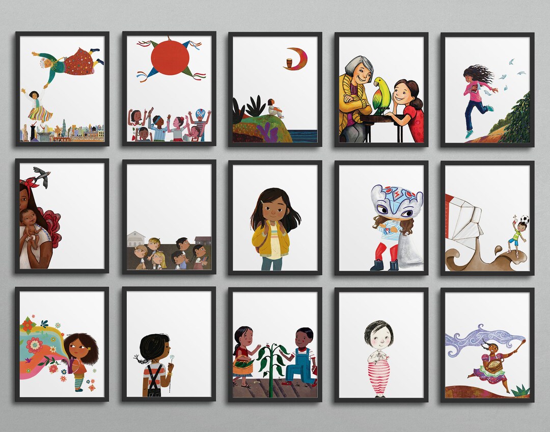 Latinx ELEMENTARY School Book Characters Bilingual Gallery Wall ...