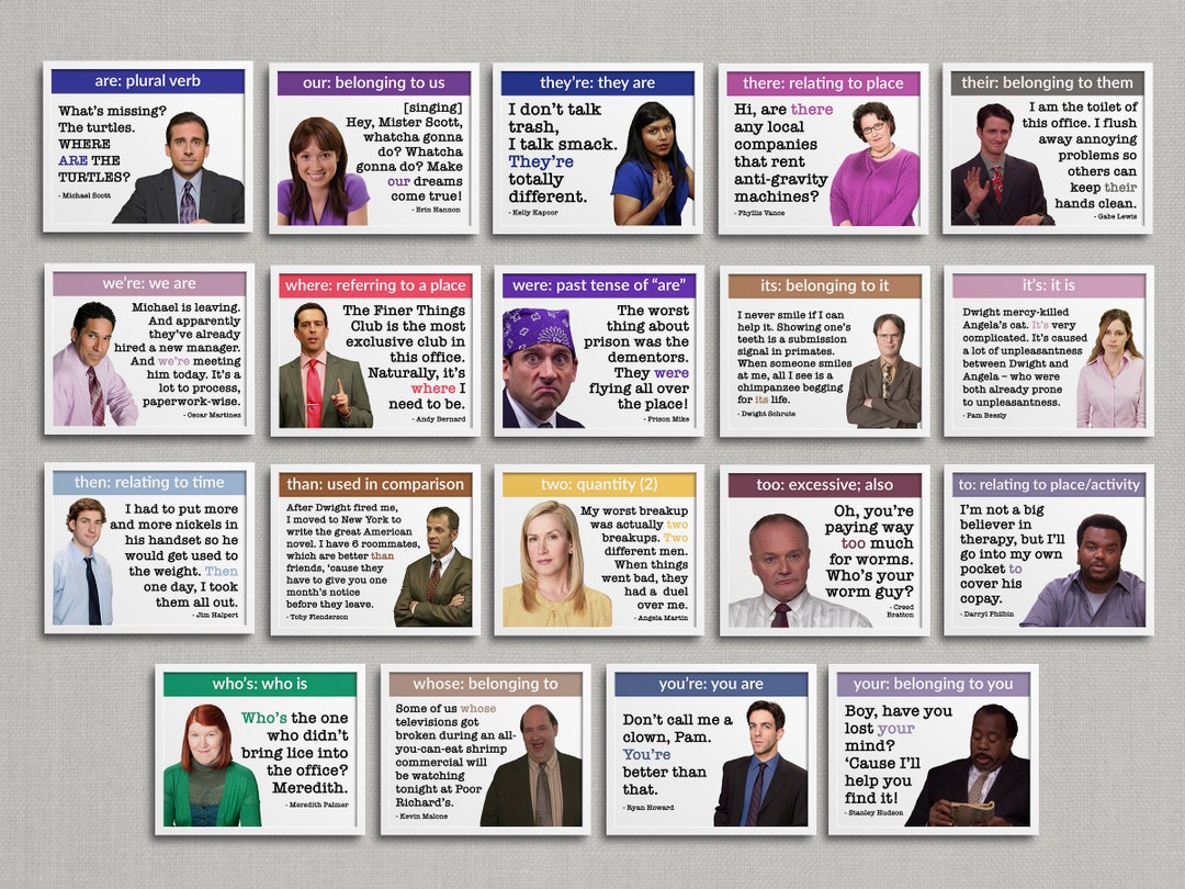 THE OFFICE Grammar Posters (19) Digital Poster, English Lit Classroom ...
