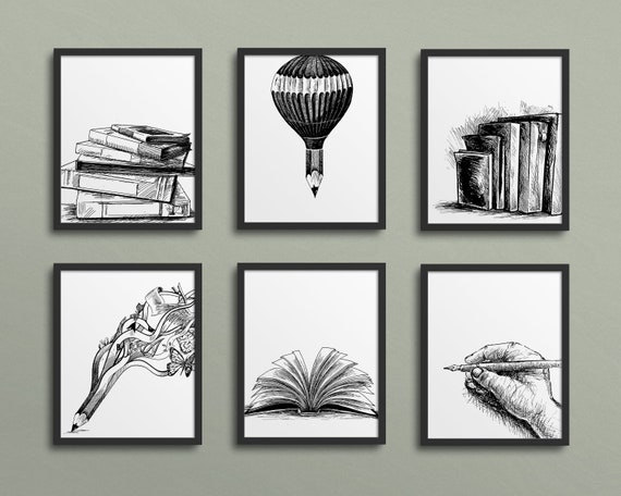 English Class Gallery Wall Sketch Style Classroom Decor - Etsy
