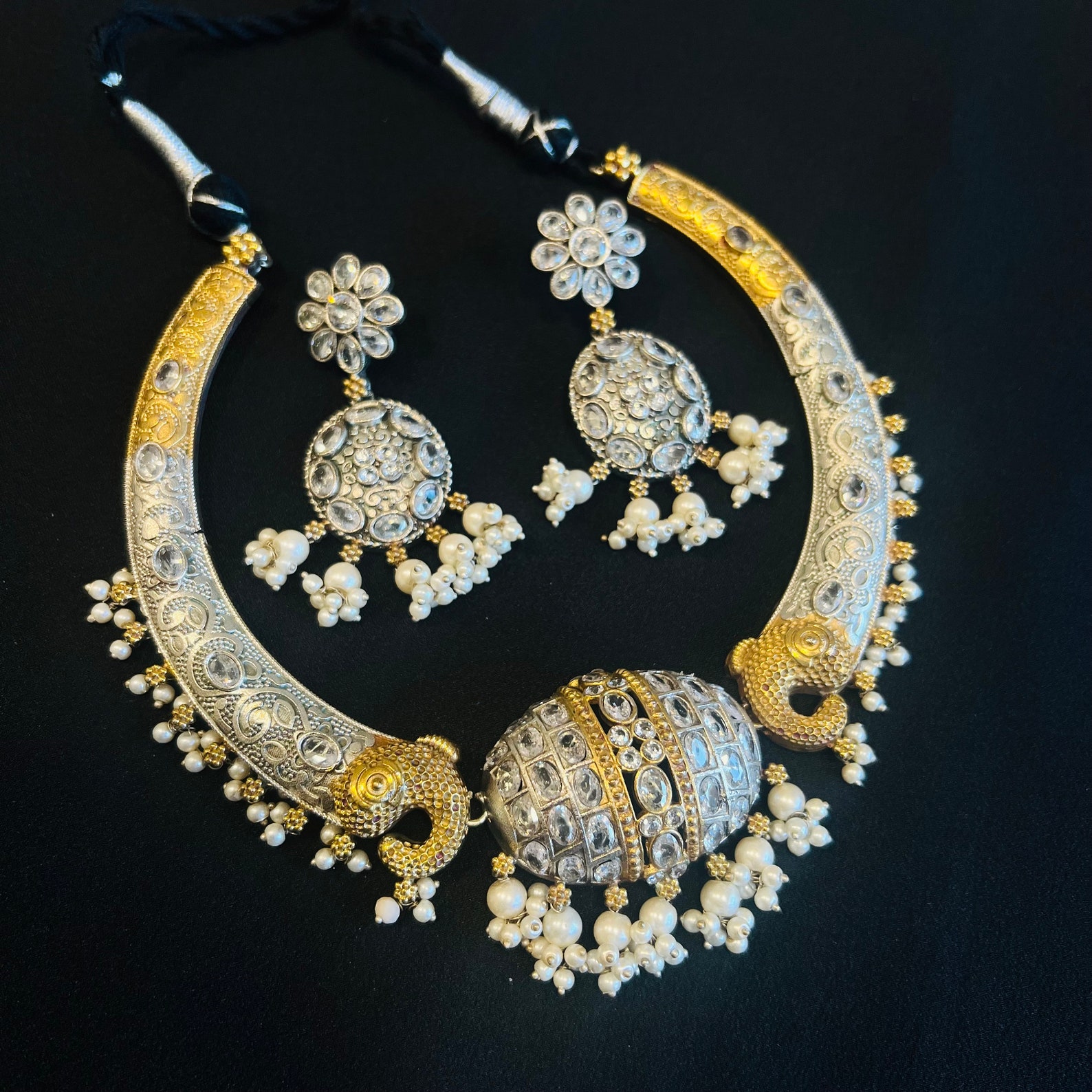 Dual Tone Hansli Necklace: Oxidized Silver Rajput Tribal Jewelry - Etsy