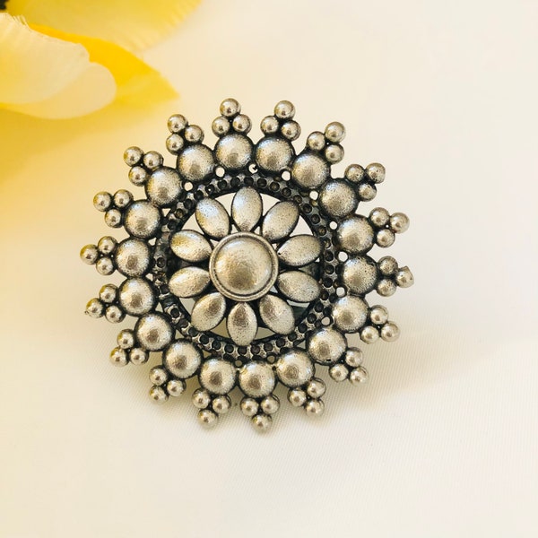 Oxidized Silver Ring - Etsy