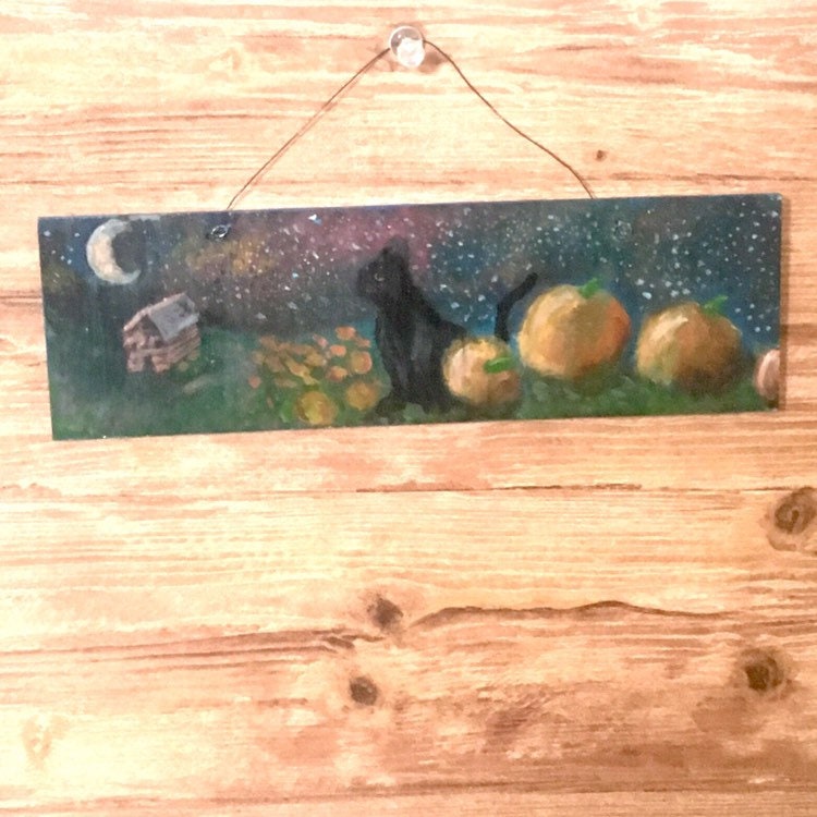 Black Cat Fall Sign Hand Painted Wall Hanging Fall Halloween Decor - Etsy