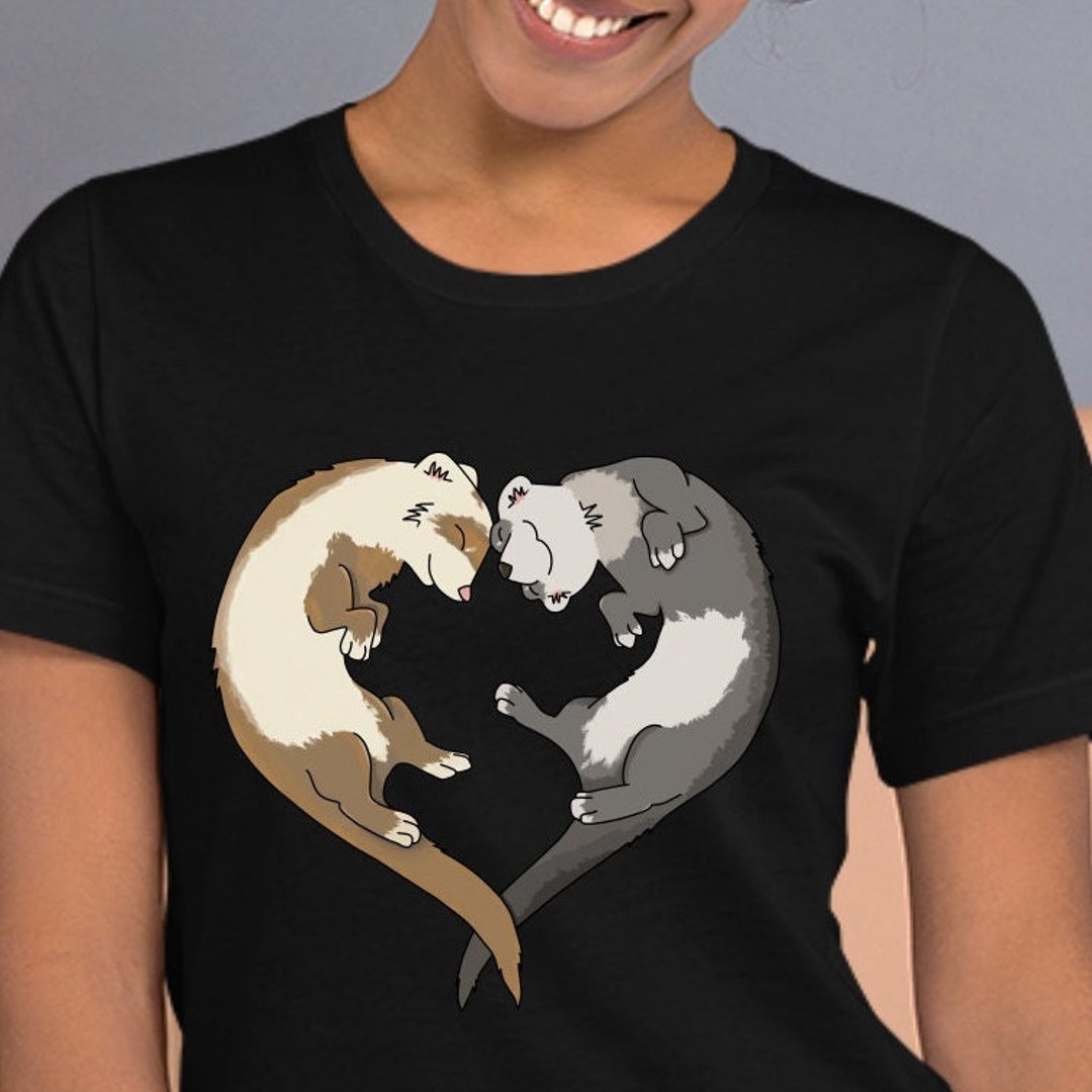 Ferret Heart Shirt - Cute Ferret Gift - Animal Shirt - Ferret Mom ...