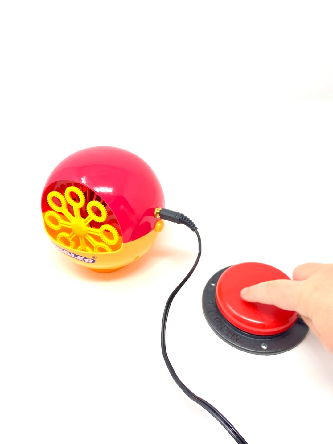 Switch Adapted Mini Bubble Machine Red/orange Assistive Technology Toy ...