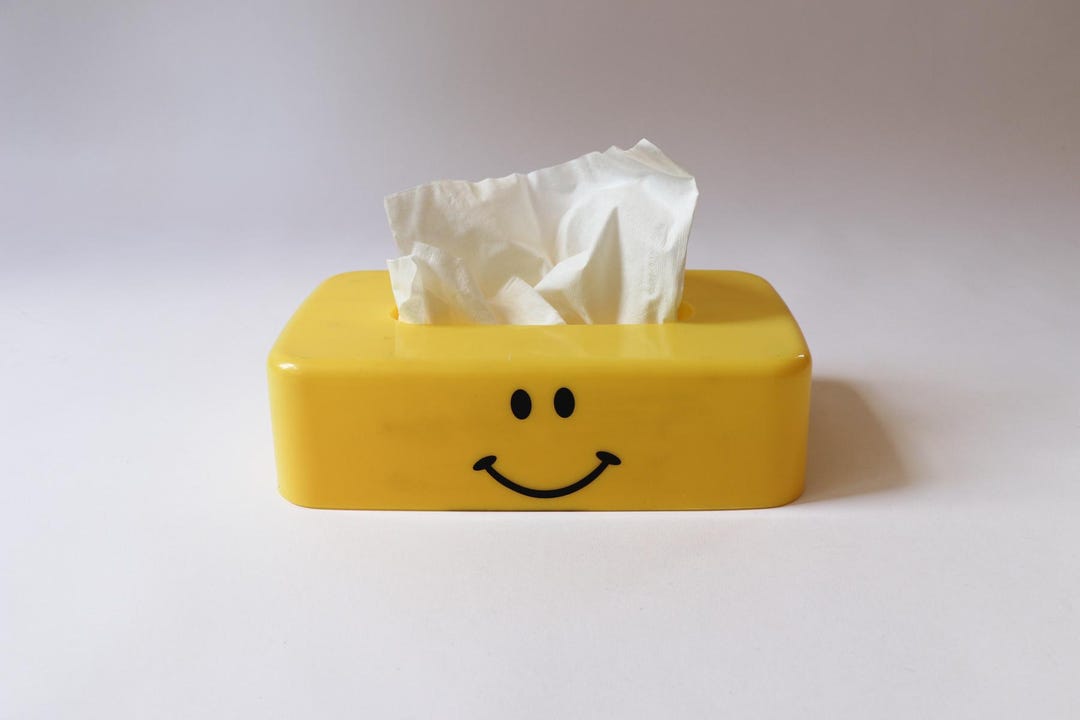 Vintage 1970s Smiley Face Tissue Box Cover - Etsy
