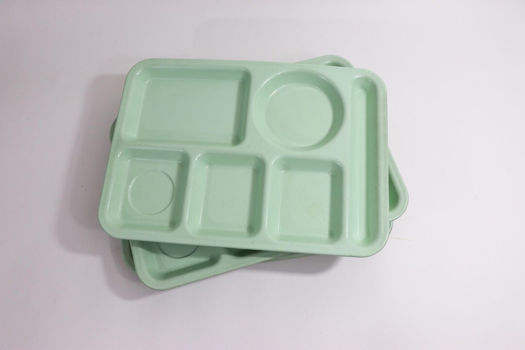 Vintage Set of 4 Teal Melamine Cafeteria Trays - Etsy