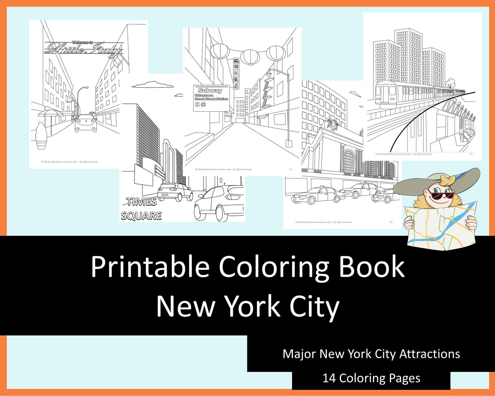 Printable Activities for Kids, Coloring Book, Journal Bundle - New York ...