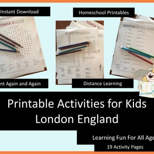 Printable Travel Activities for Kids London England, Travel Games ...
